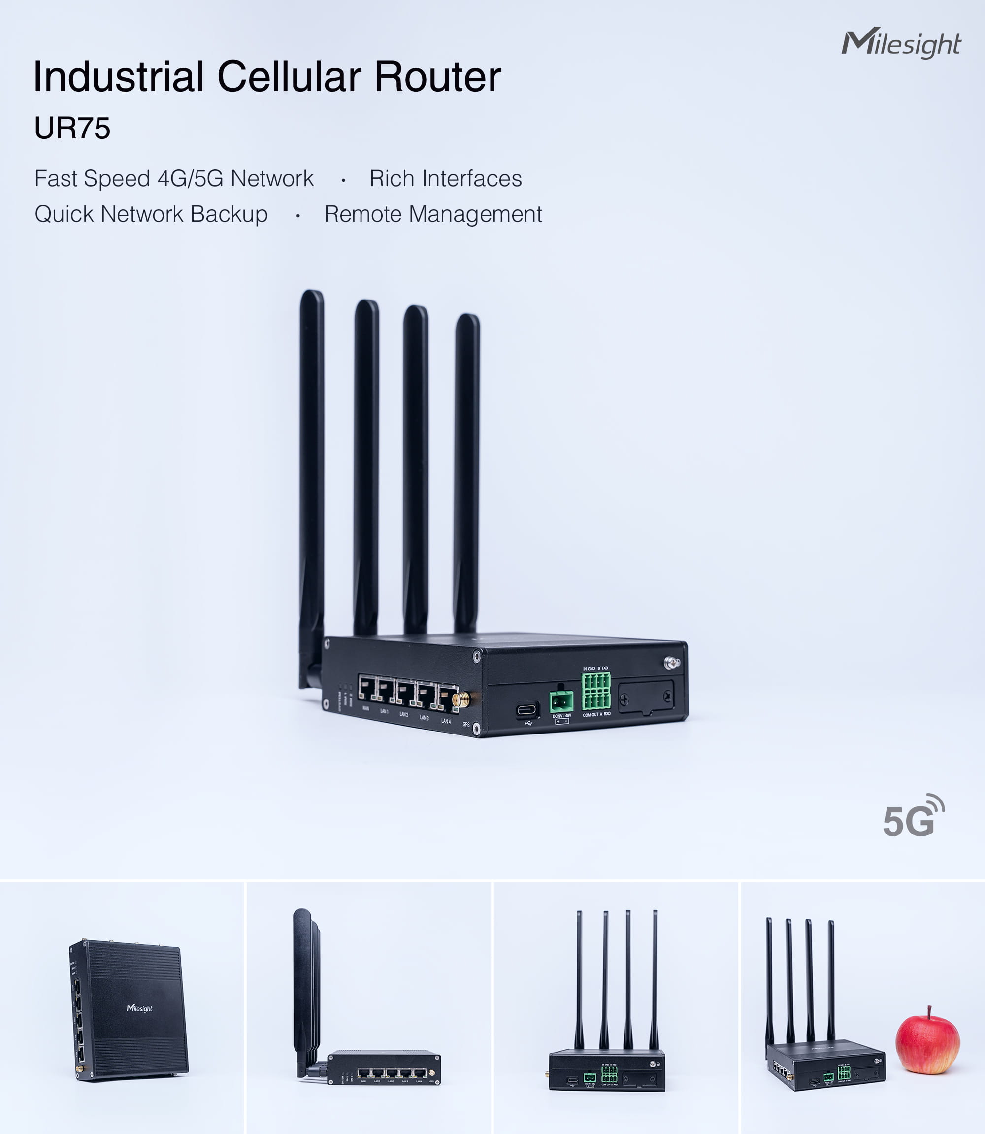 Milesight UR75: 5G industrial router for CCTV, SCADA and remote assets ...